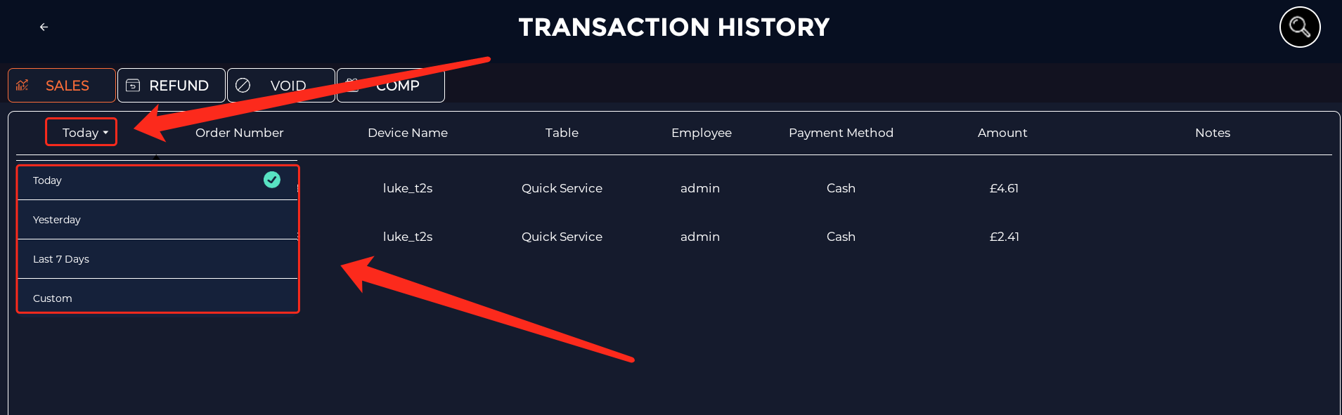 How to view past orders in your terminal.
