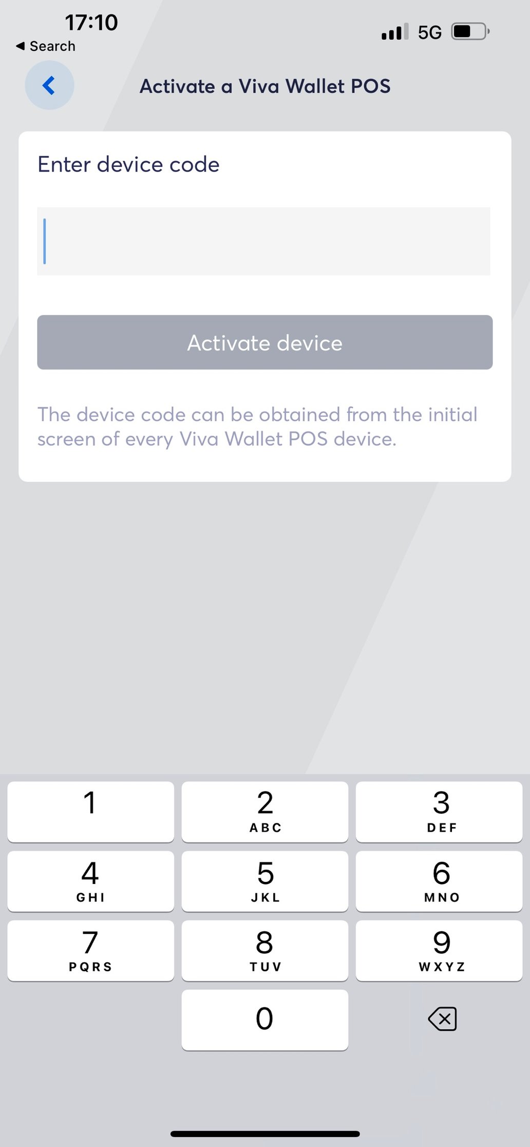 How do I activate a Viva Wallet POS device?