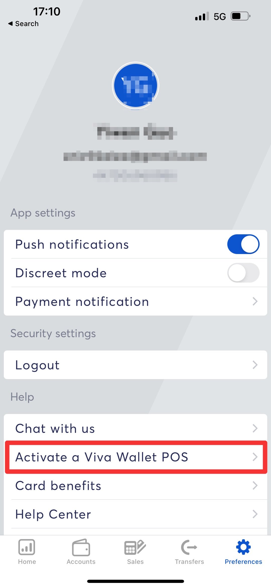 How do I activate a Viva Wallet POS device?