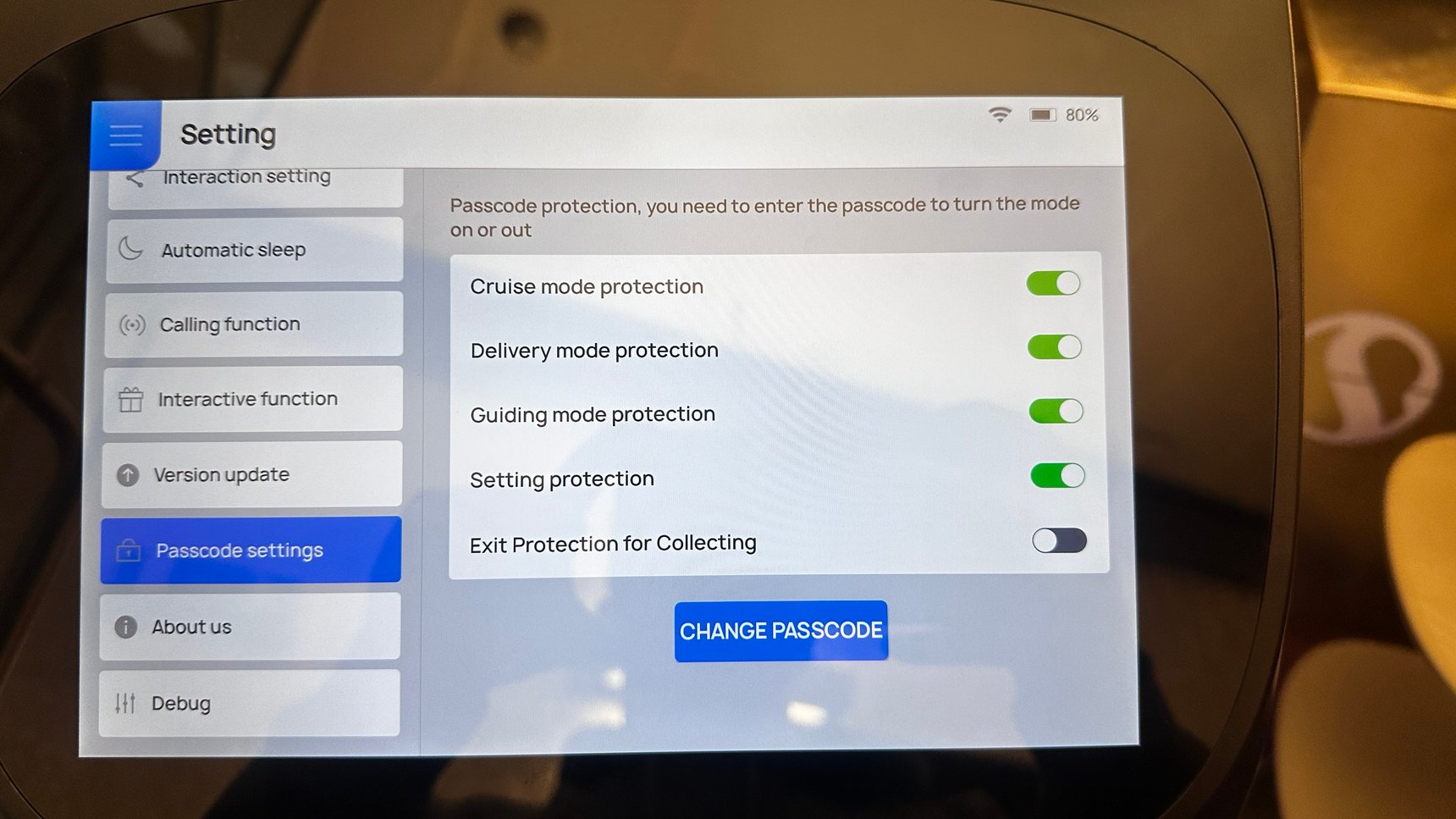How do I password-protect my Robot?